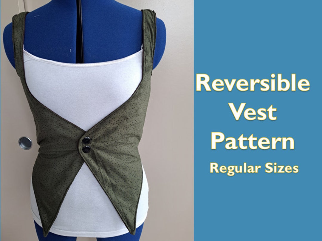 The 'blake' Waistcoat Reversible Vest PDF Pattern DIY Instant Download ...