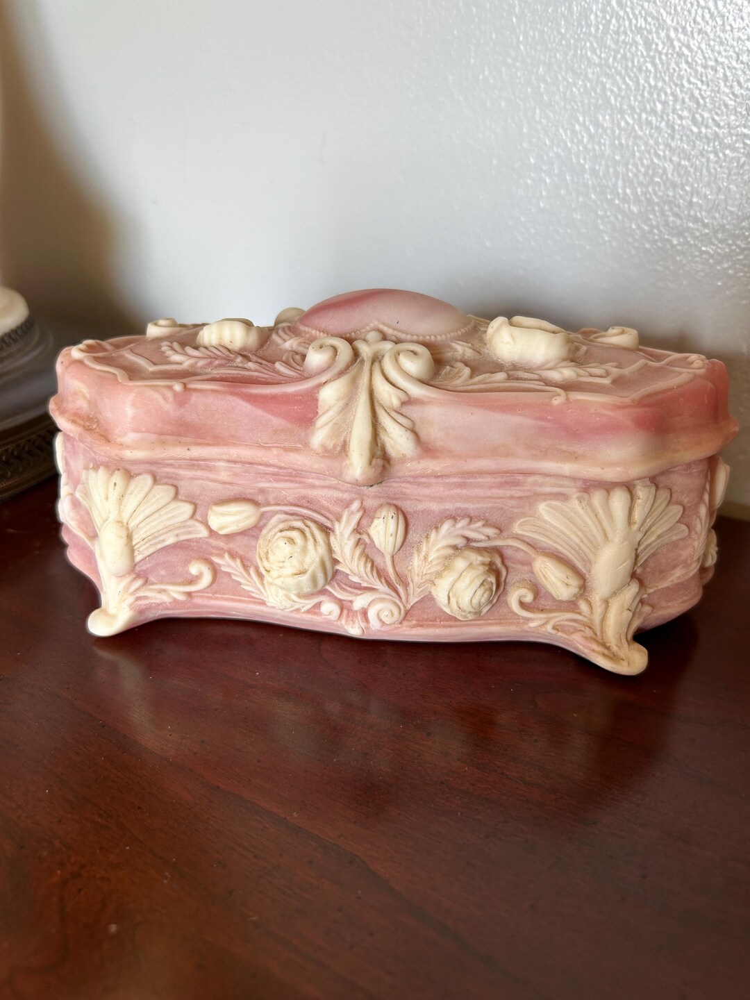 Vintage Incolay Genuine Stone Jewelry and Trinket Box - Etsy