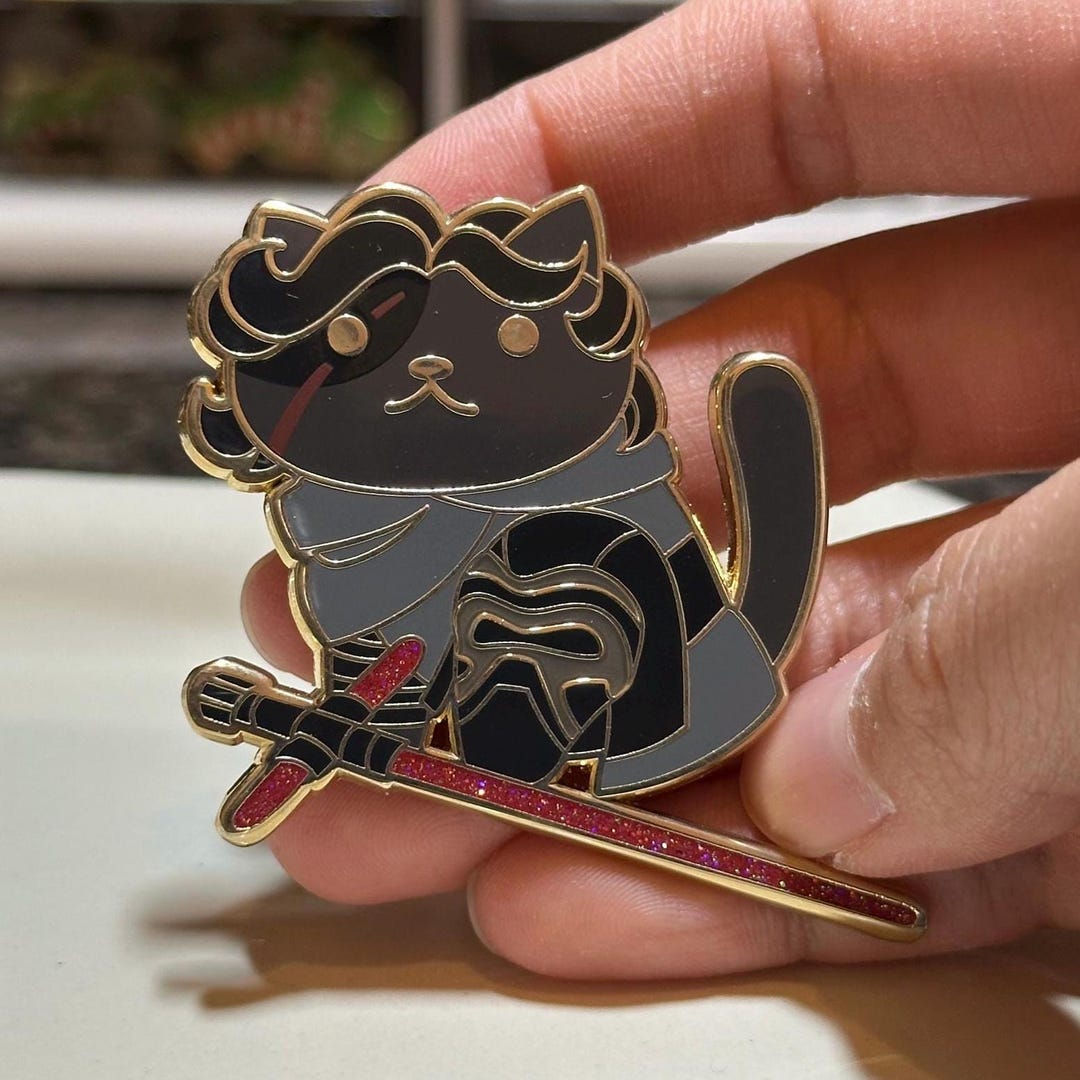 Meowlo Cat Pin | Reylo Kylo Rey Star Wars Inspired Enamel Pin Neko ...