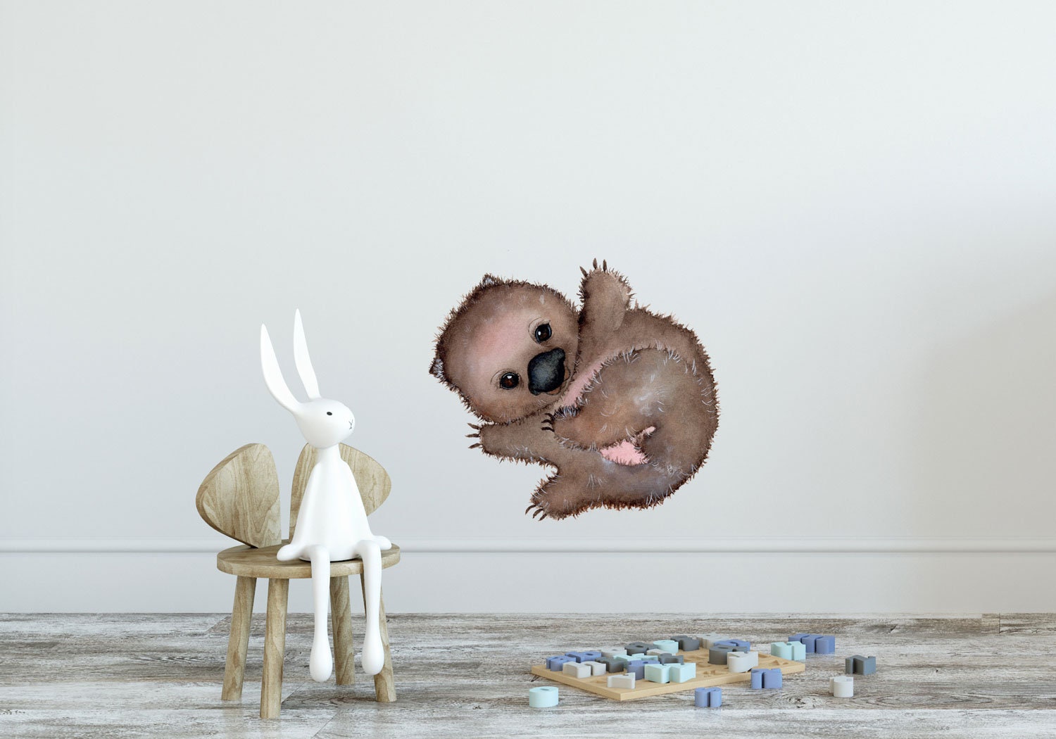 Australian Watercolour Wombat Removable Fabric Wall Sticker - Etsy ...