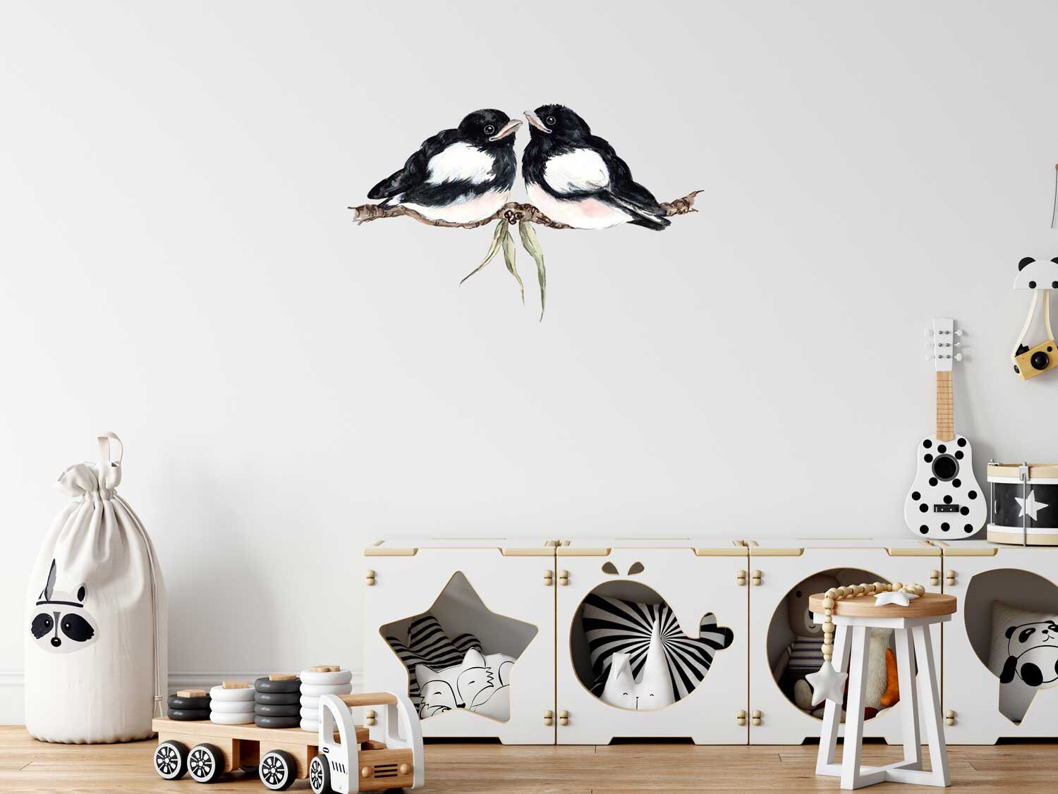 Magpie Removable Fabric Wall Sticker for Room or Nursery Decoration - Etsy