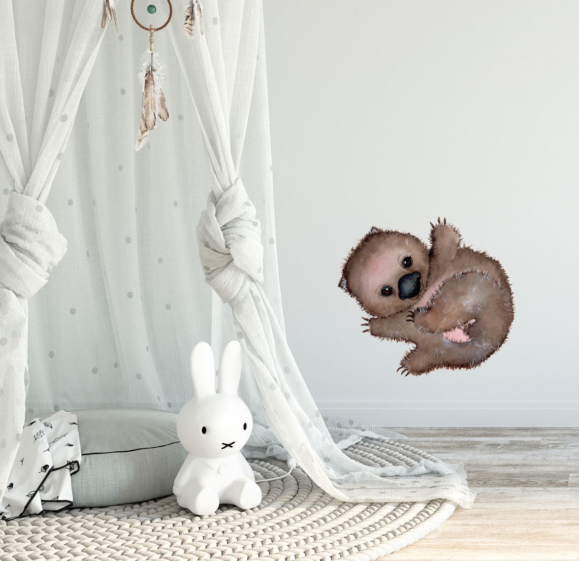 Australian Watercolour Wombat Removable Fabric Wall Sticker | Etsy