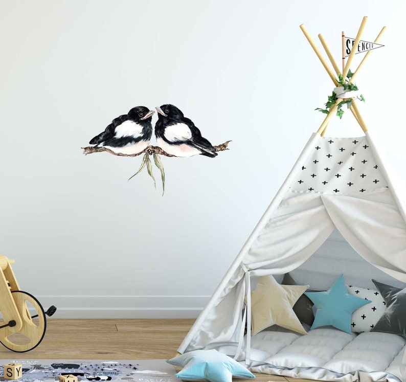 Magpie Removable Fabric Wall Sticker for Room or Nursery | Etsy