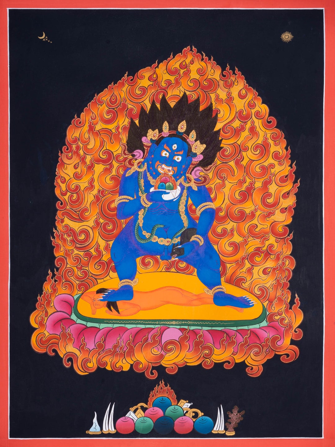 Black Kubera Thangka Paintings Best Authentic Tibetan Thangka Art ...