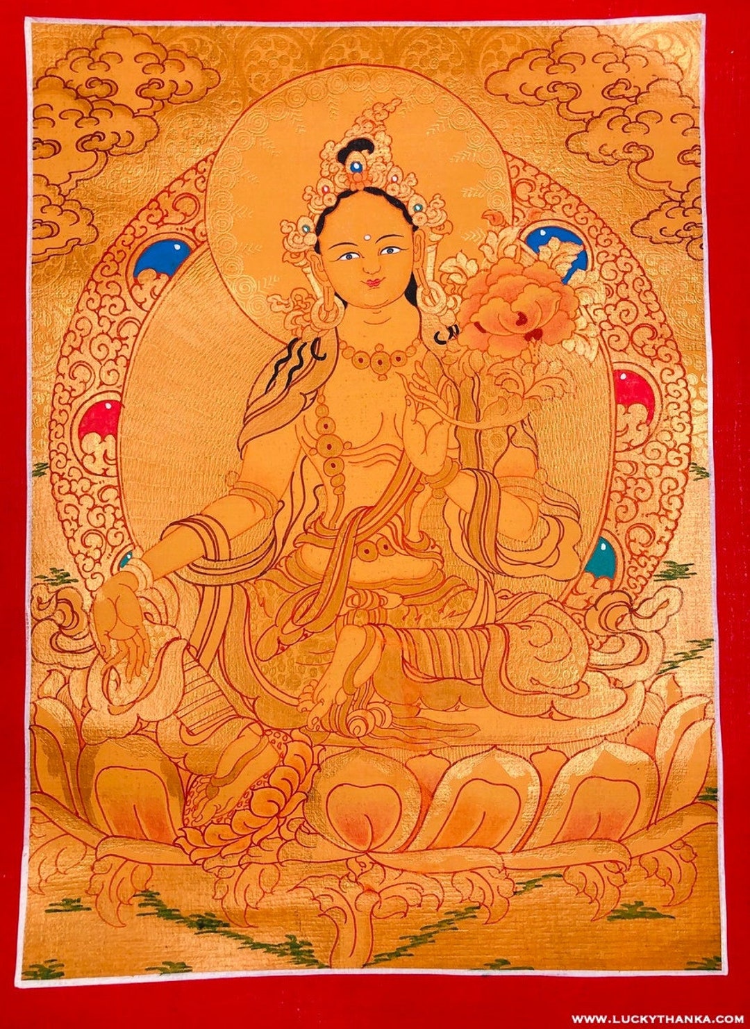 OM Tare Tu Tare Ture Soha | Green Tara Thangka Paintings | Buddhist ...