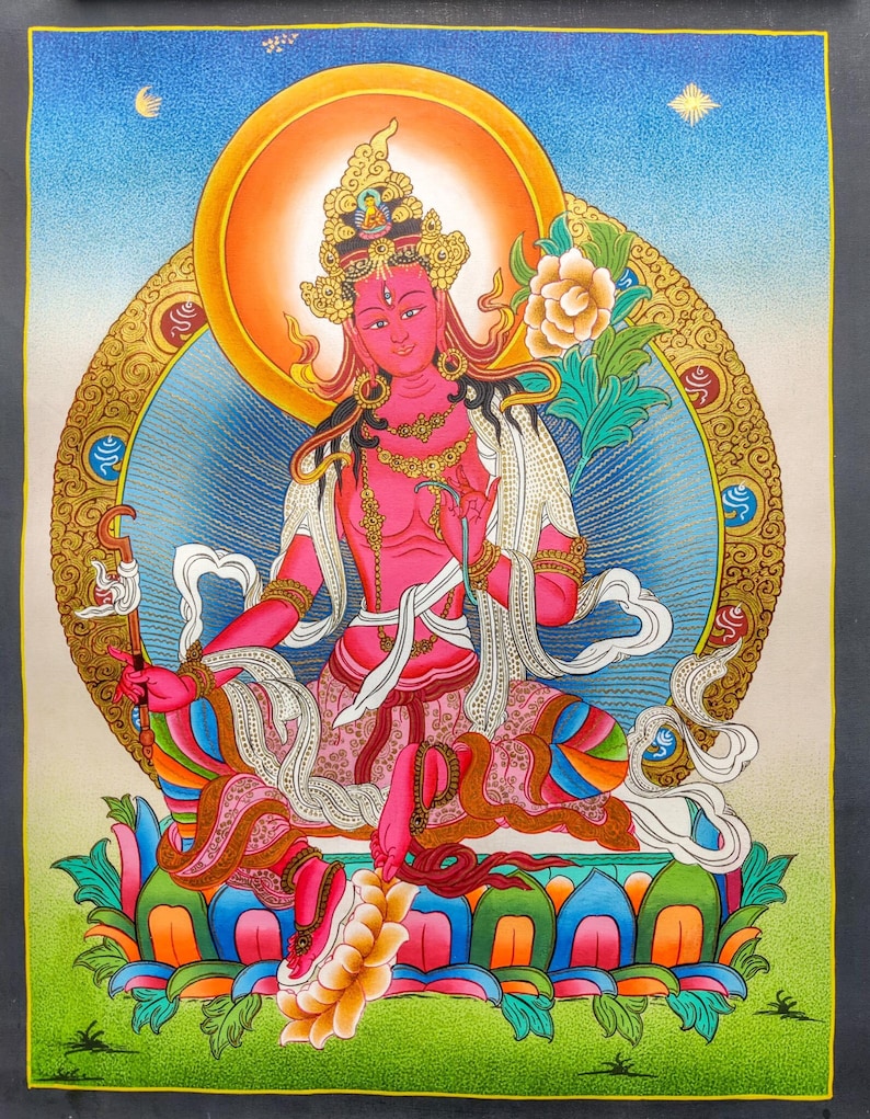 Red Tara Thangka Painting Tara Thangka Painting Female - Etsy