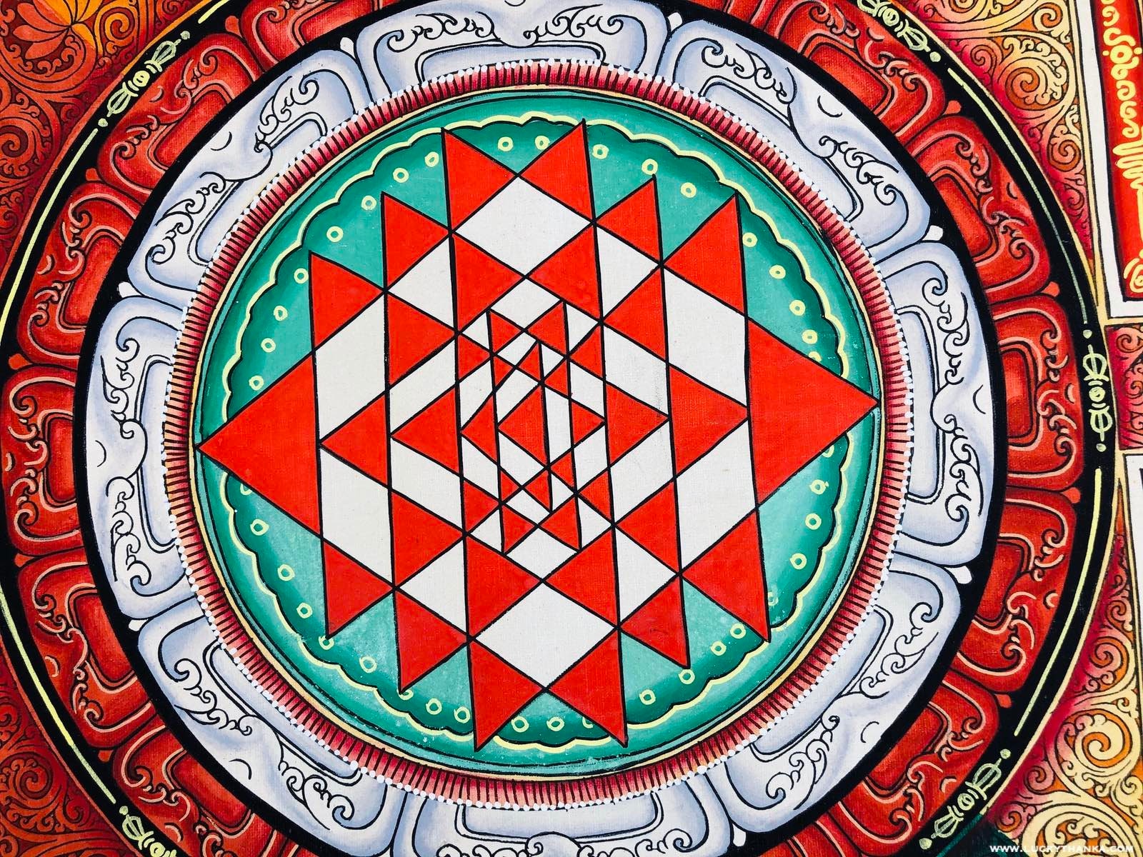 Shri Yantra Mandala Thangka Painting Symbol of Good Luck | Etsy