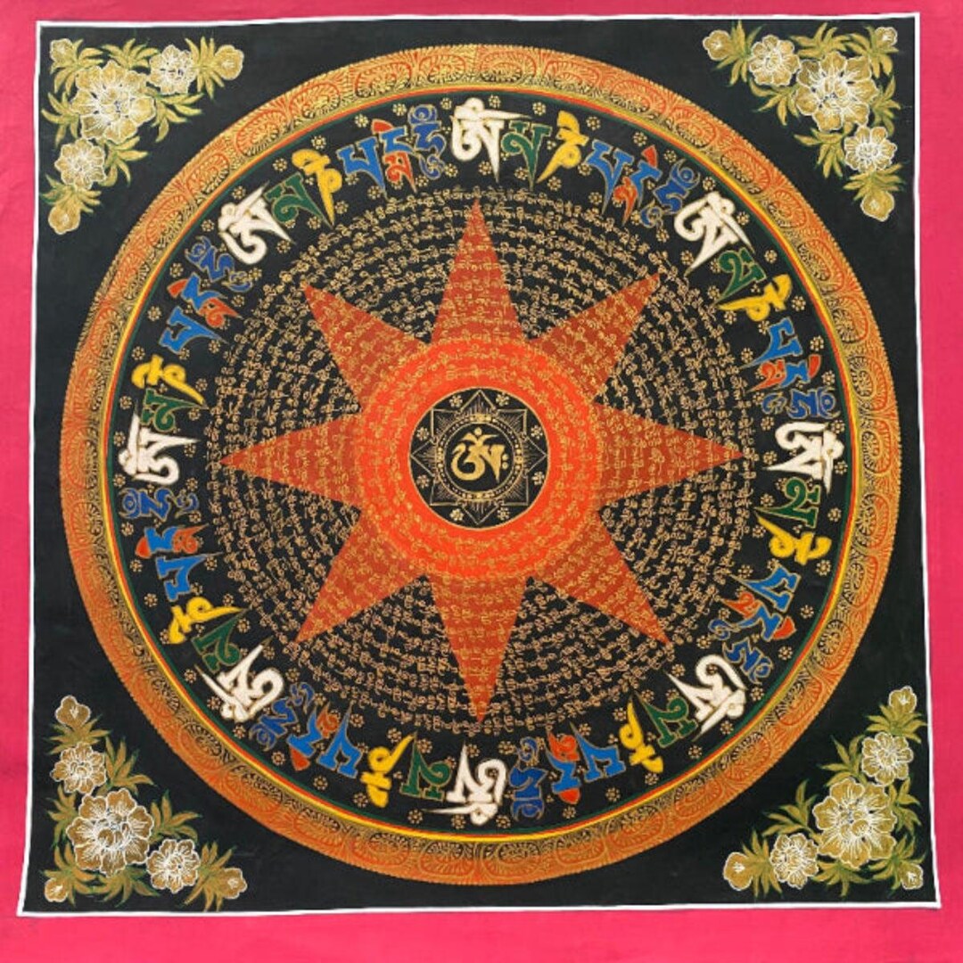 Mantra Mandala Thangka | Authentic Hand-painted Tibetan of Sacred ...