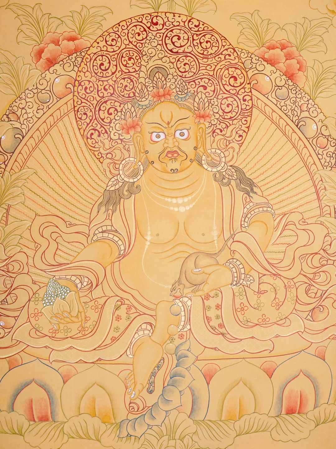 Zambala Thangka Painting Tibetan Handpainted Art of Kuber Sacred ...