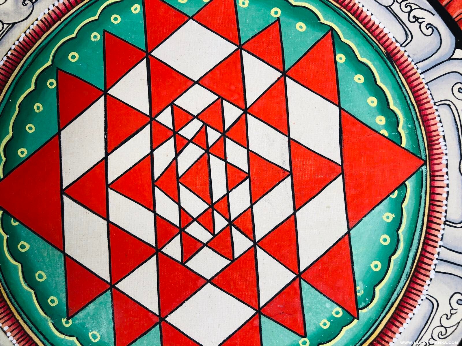 Shri Yantra Mandala Thangka Painting Symbol of Good Luck | Etsy