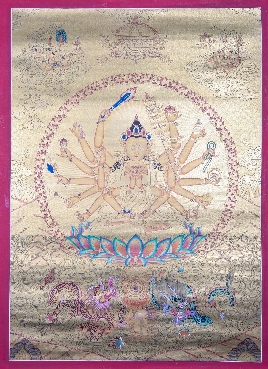 Tibetan Chundi Thangka | Genuine Handpainted Buddhist Art on Cotton ...
