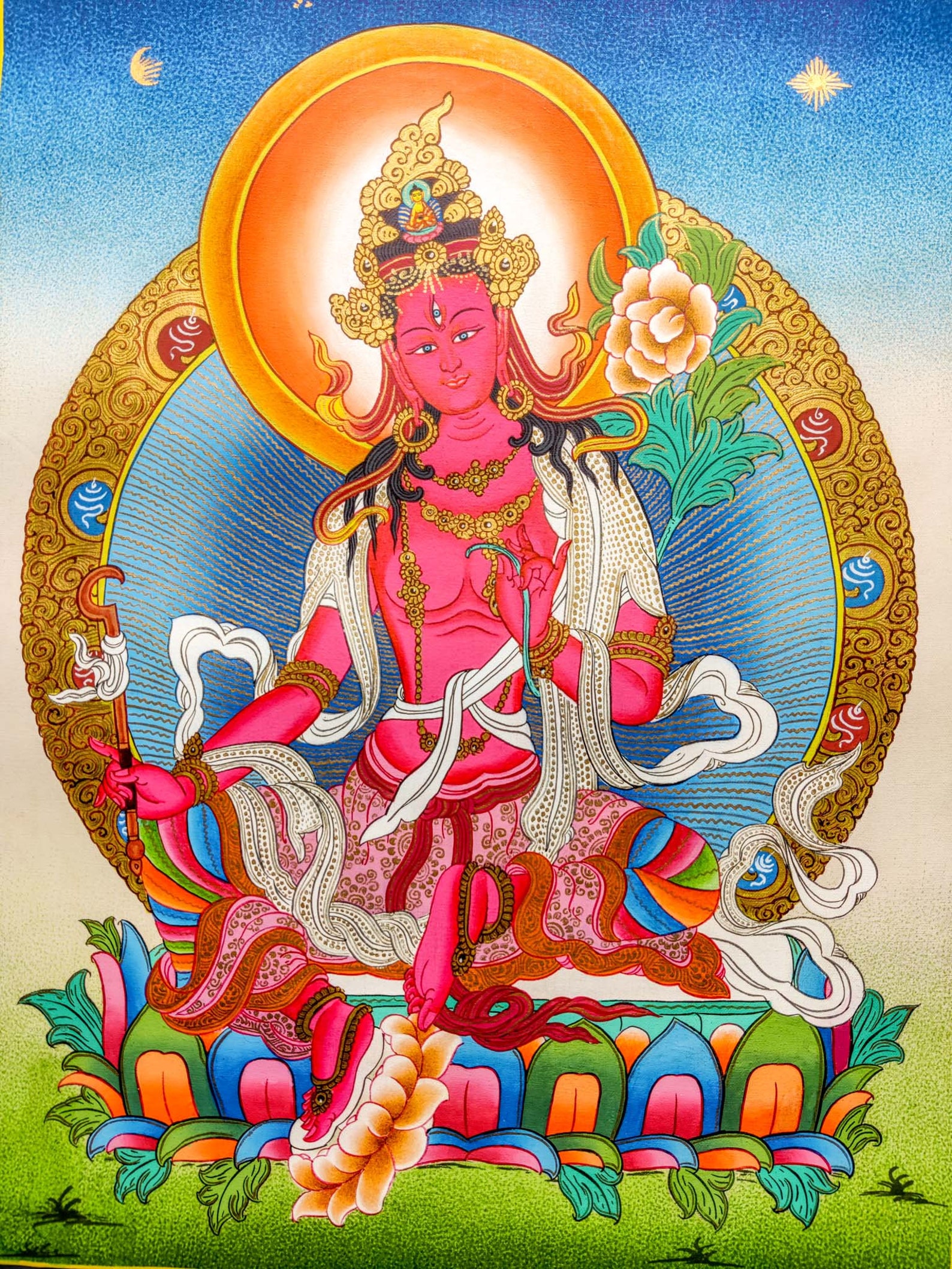 Red Tara Thangka Painting Tara Thangka Painting Female - Etsy