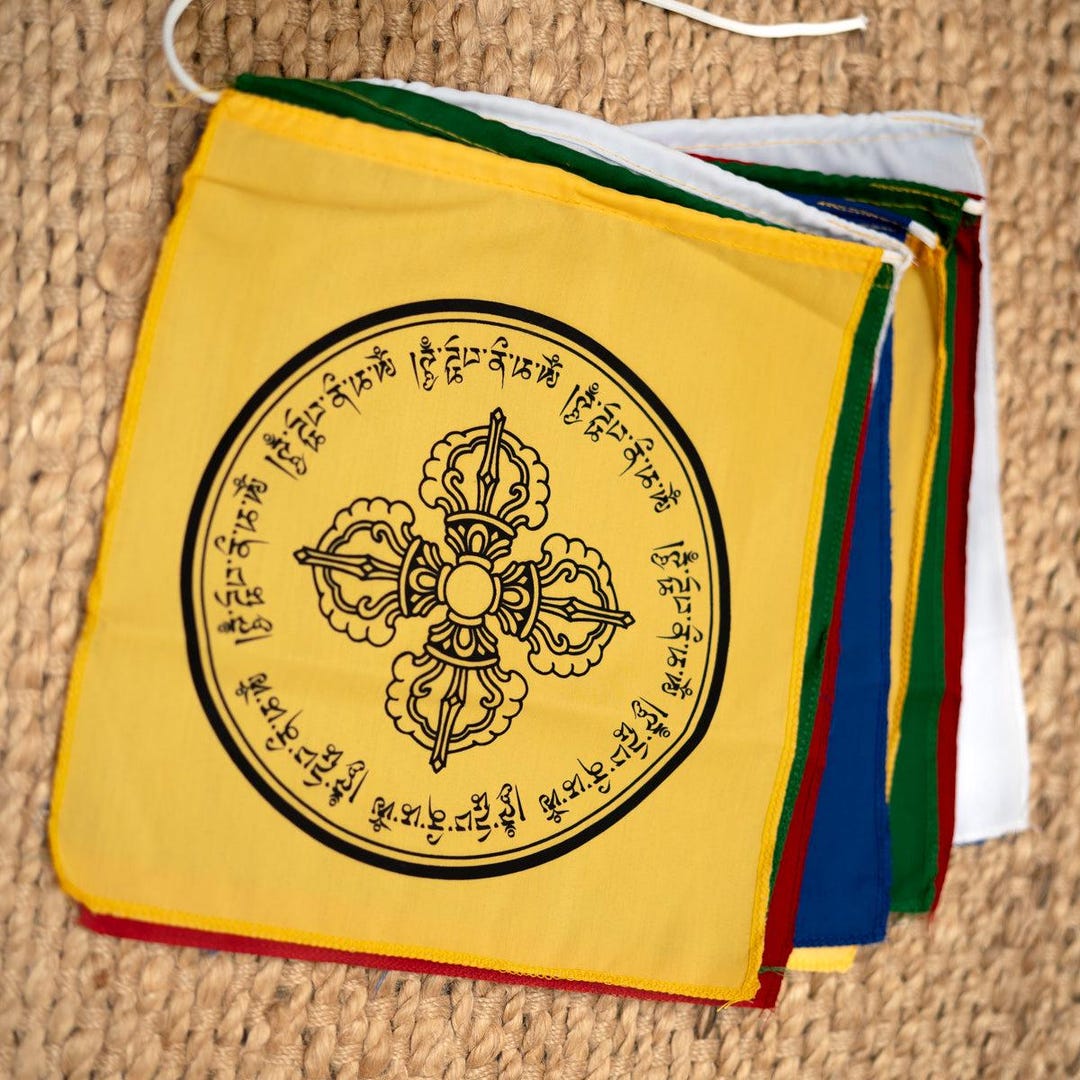 Double Dorje Prayer Flag | Authentic Tibetan Buddhist Prayer Flag for ...