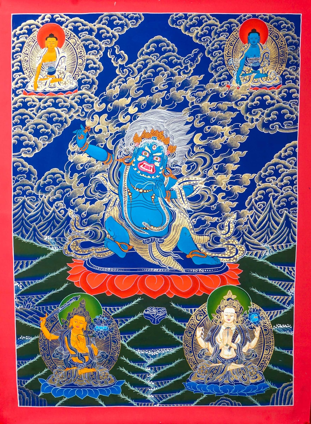 Vajrapani Thangka Painting From Nepal Wrathful Deity Thangka Etsy
