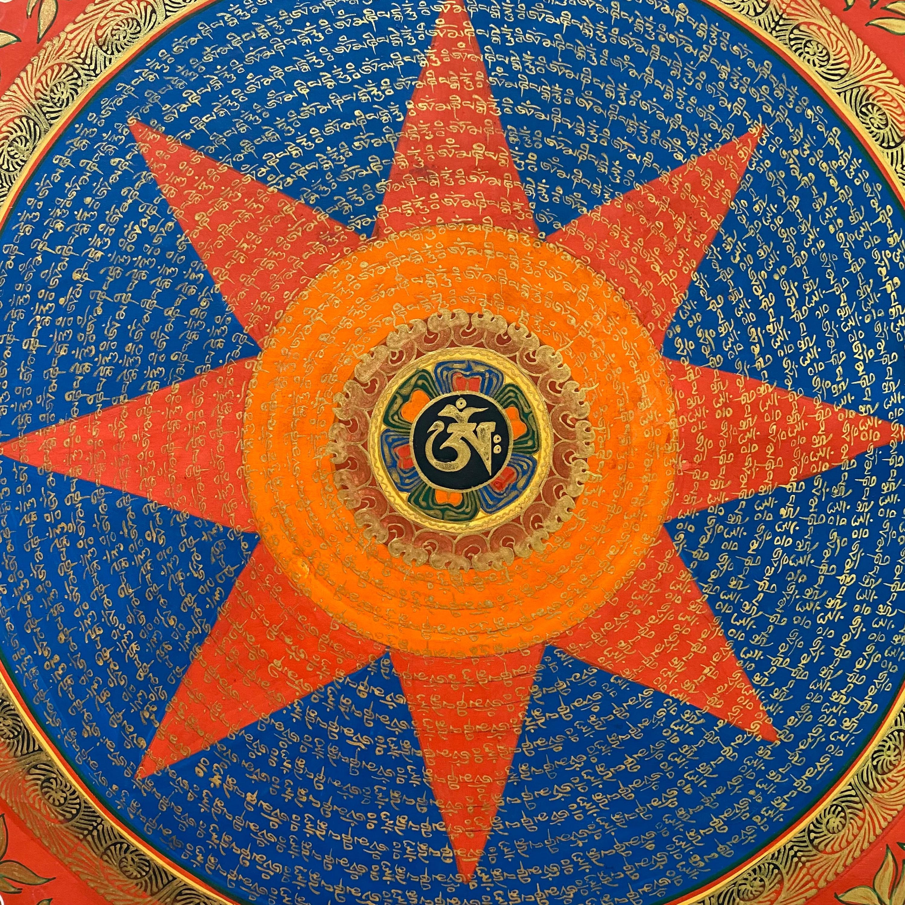 Authentic Mantra Mandala Thangka | Sacred Tibetan Painting for Wall ...