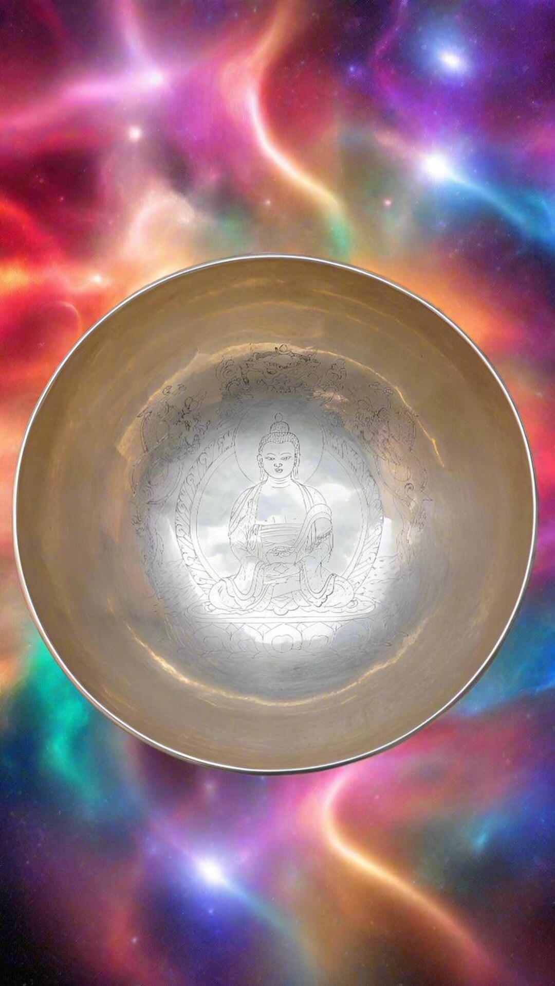 Tibetan Amitabha Buddha Carved Singing Bowl | Perfect for Sound Healing ...