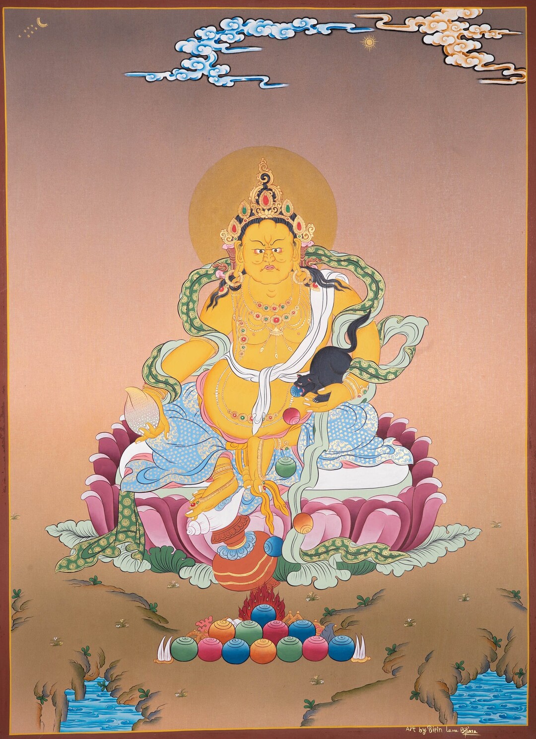Dzambala Thangka Jhambala kuber Arts Buddhist Hand - Etsy