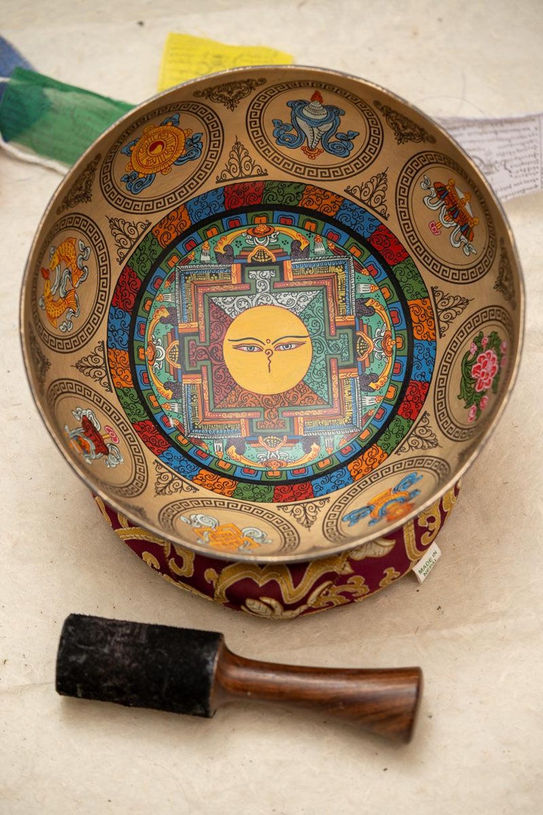 Sacred Vision Mandala Singing Bowl | Handcrafted Tibetan Sound Bowl for ...