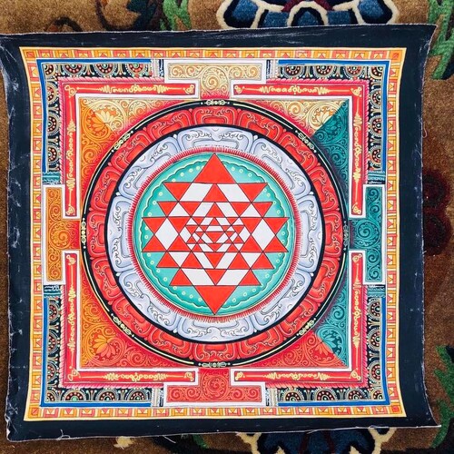 Shri Yantra Mandala Thangka Painting Symbol of Good Luck - Etsy