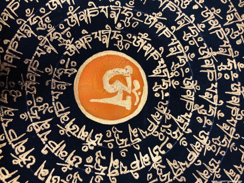 Om Ah Hum Mandala Tibetan Thangka painting for Wall decor and | Etsy