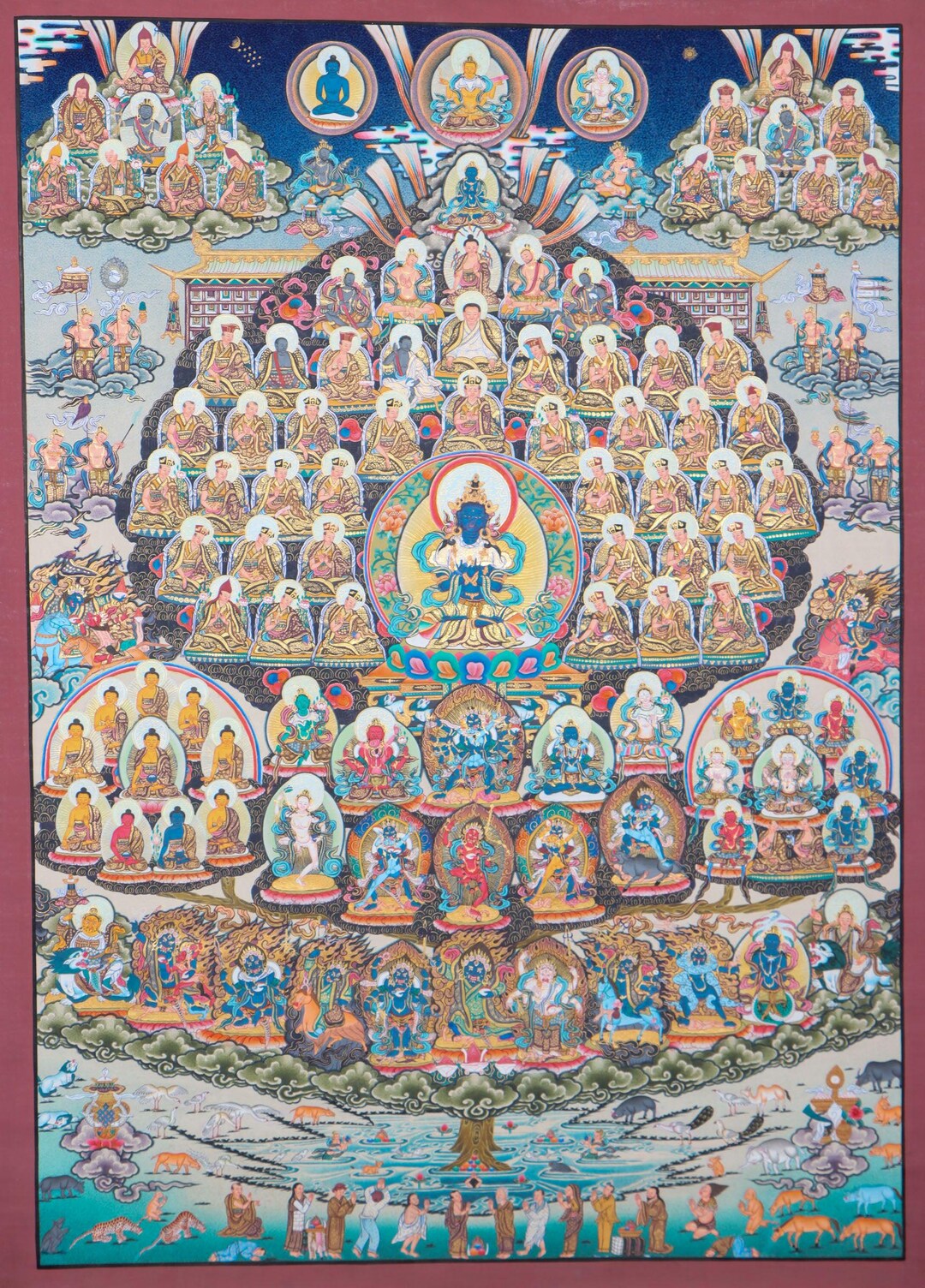 Vajradhara Lineage Thangka Painting in Master Quality by the Master ...