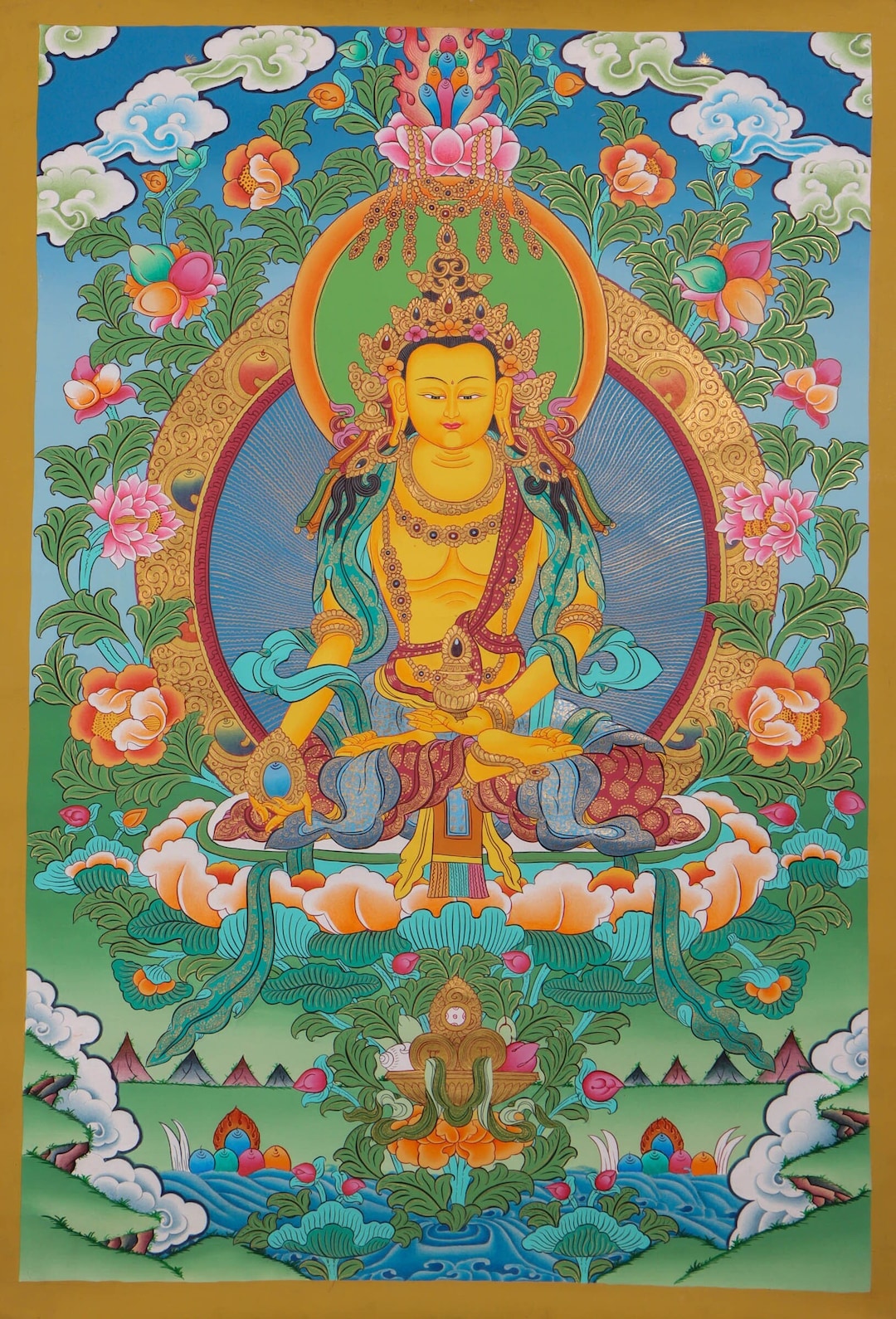 Genuine Tibetan Thangka Painting of Ratnasambhava the 5 - Etsy