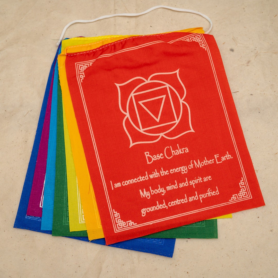 7 Chakra Prayer Flag Set Spread Positive Energy & Balance With Vibrant ...