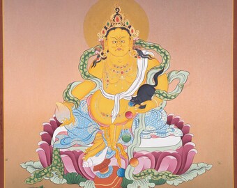 Dzambala Thangka - Jhambala (kuber) Arts | Buddhist Hand Painting ...