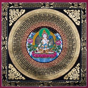 Sale White Tara Mandala Thangka Painting Thangka Painting of White Tara ...