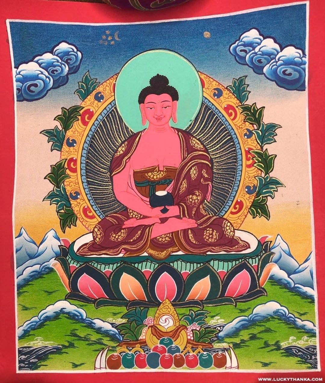 Amitabha Buddha Painting for Prayers & Long Life | Tibetan Buddhist ...