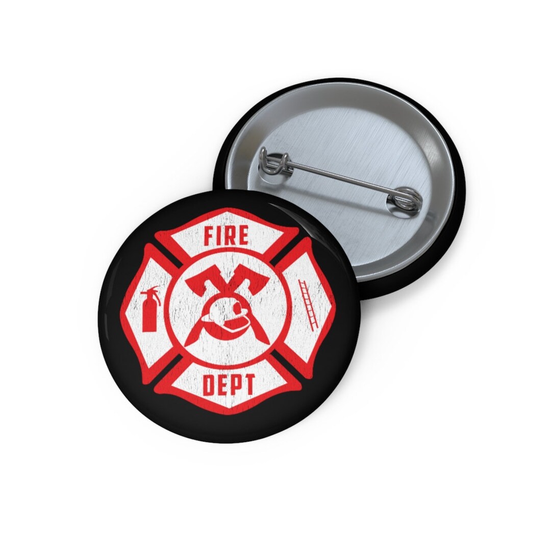 Fire Department Pin Button - Etsy