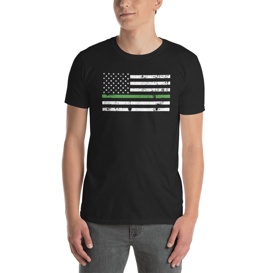 Thin Green Line Short-sleeve Unisex T-shirt - Etsy