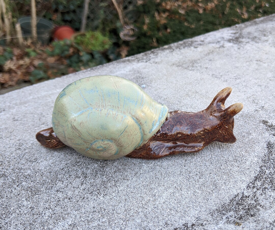 Ceramic Handmade Brown Snail With Green Shell - Etsy Hong Kong