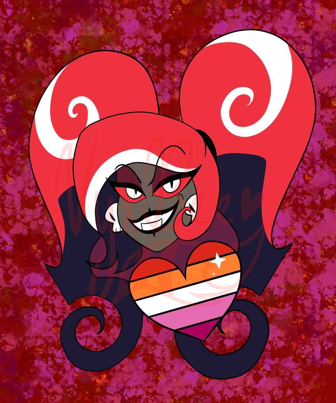 Preorder Hazbin Hotel Lesbian Pride Velvette Hard Enamel Pin Etsy