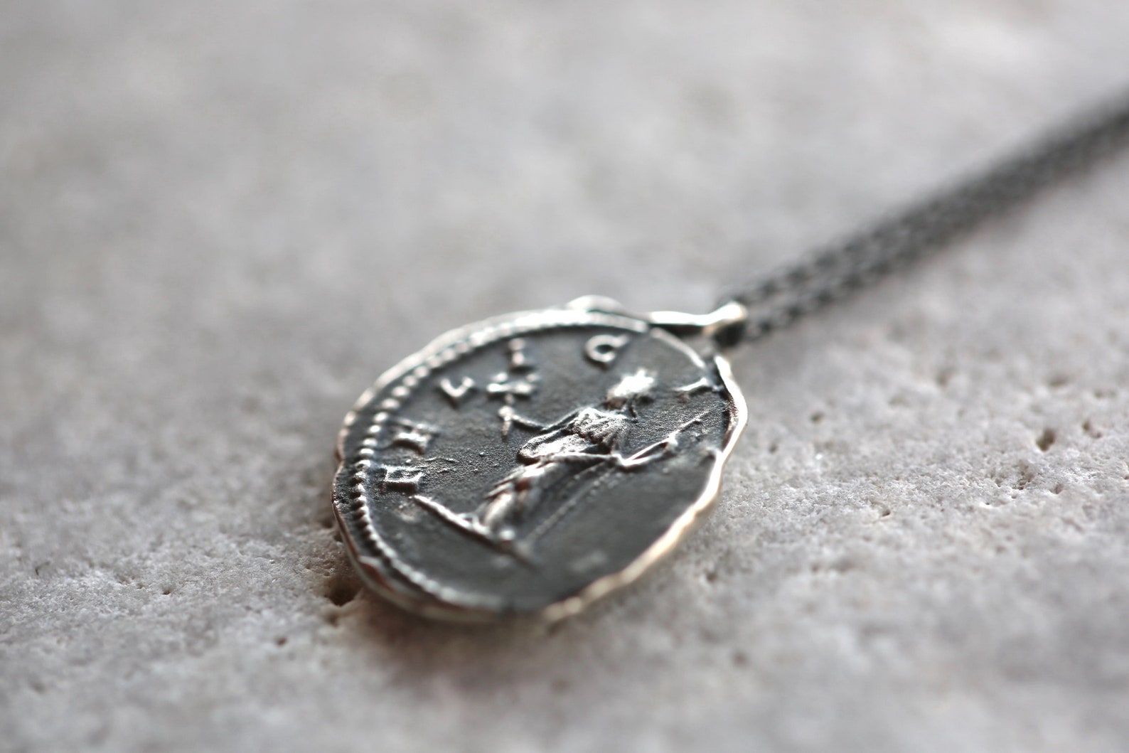 Sterling Silver Felicitas Goddess Ancient Coin Replica Necklace - Etsy