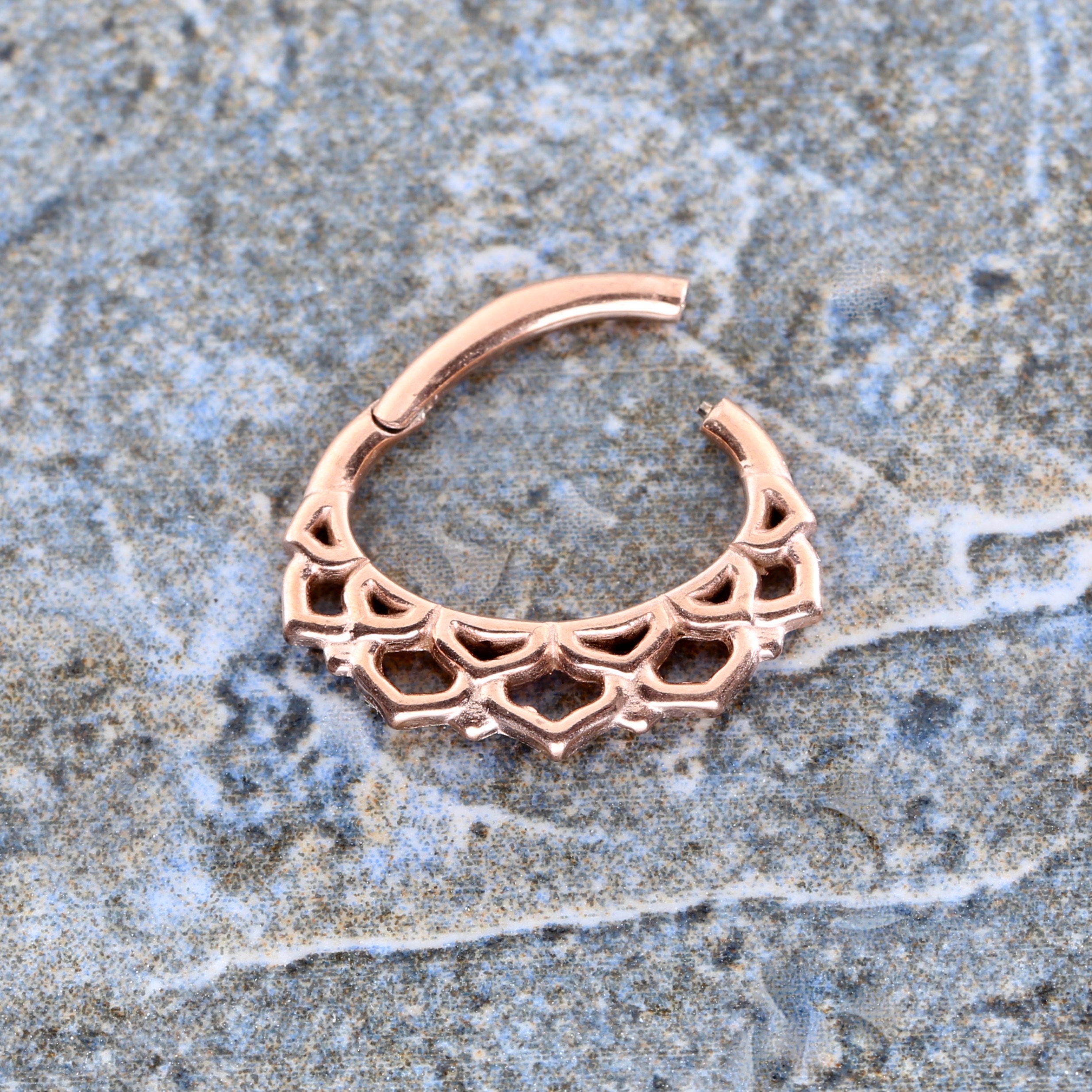 Beautiful Rose Gold Daith Clicker Septum Clicker Ring Jewelry | Etsy