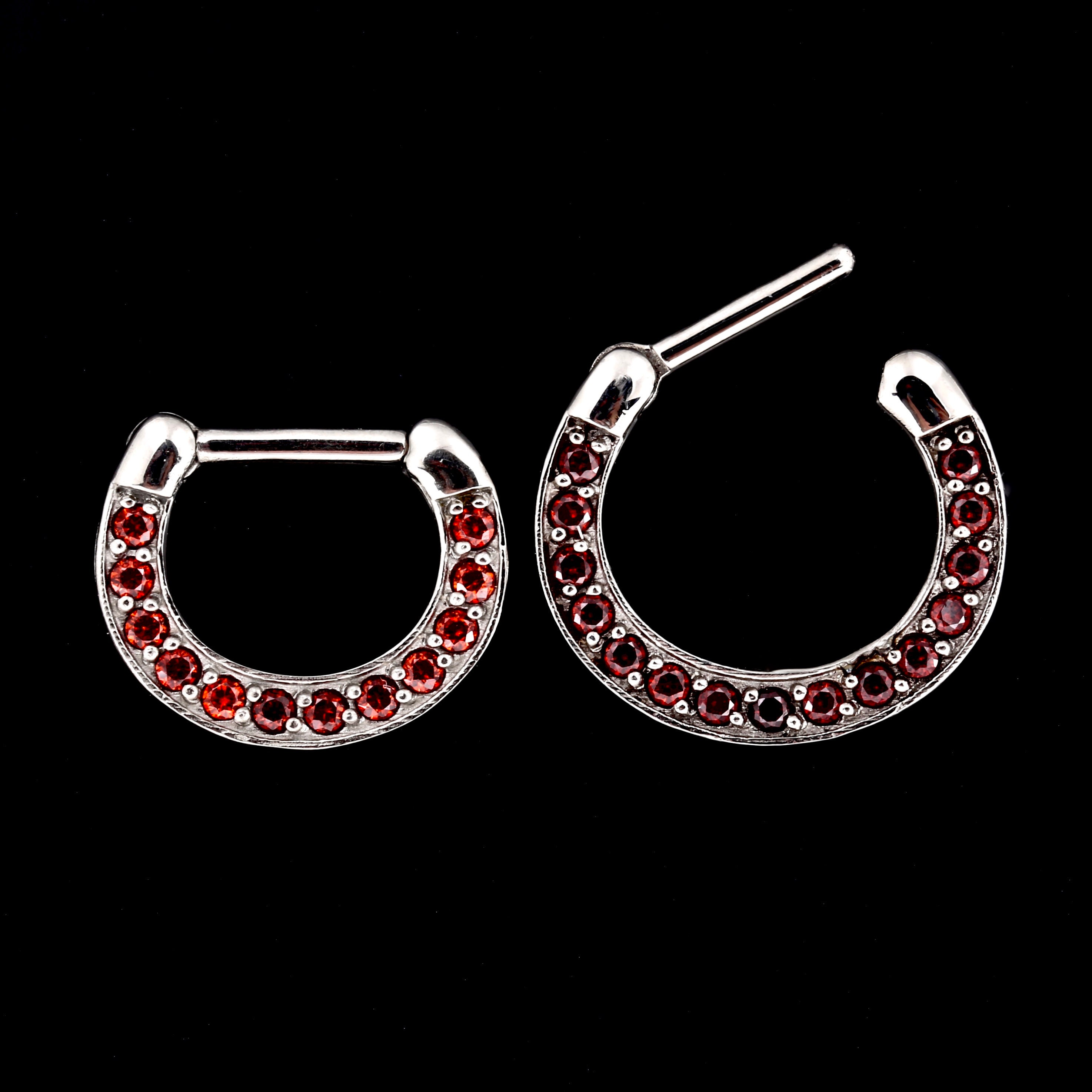 Septum Clicker Ring Daith Clicker Ring Jewelry Set With Ruby - Etsy