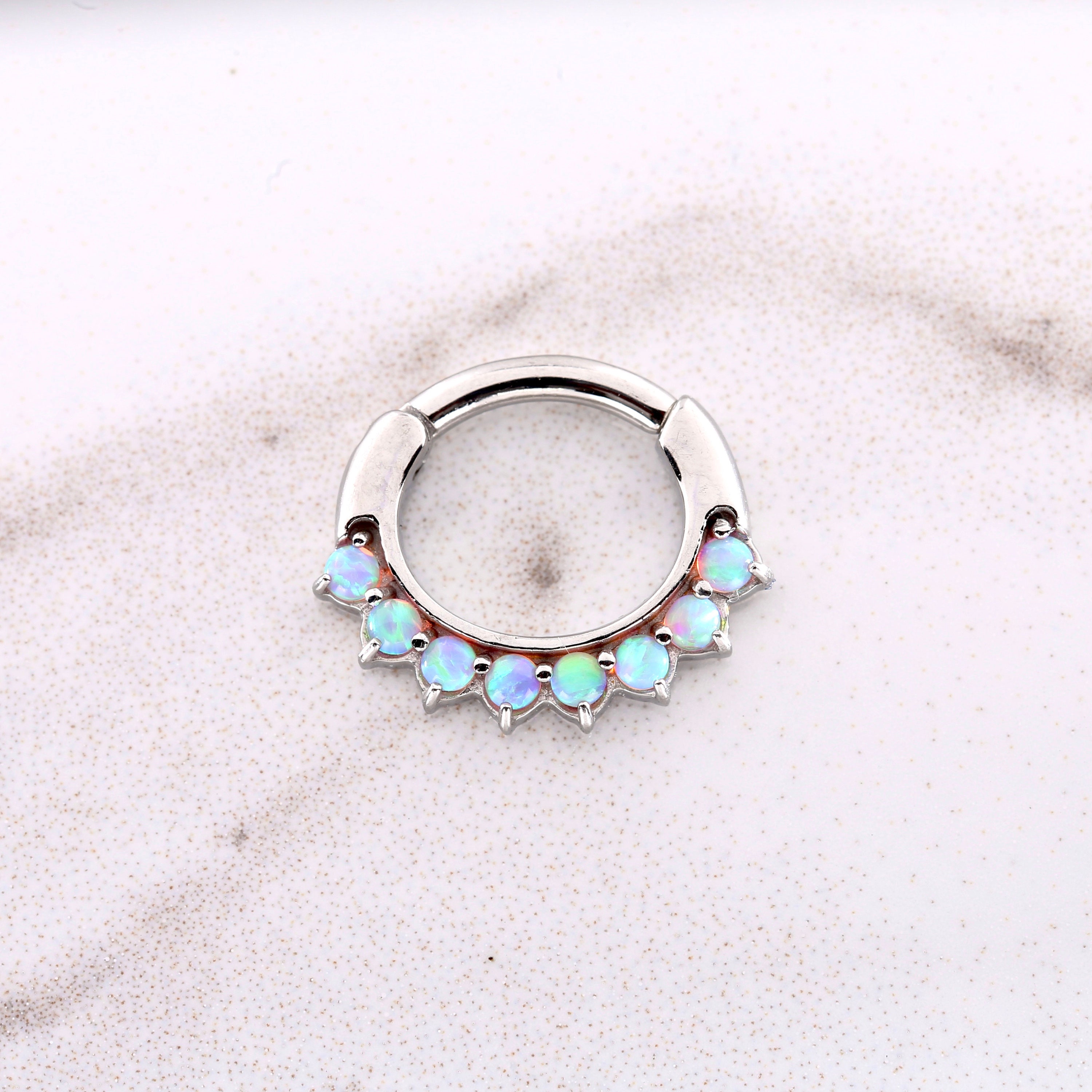 Daith Clicker ring Septum Clicker Ring set with Beautiful | Etsy