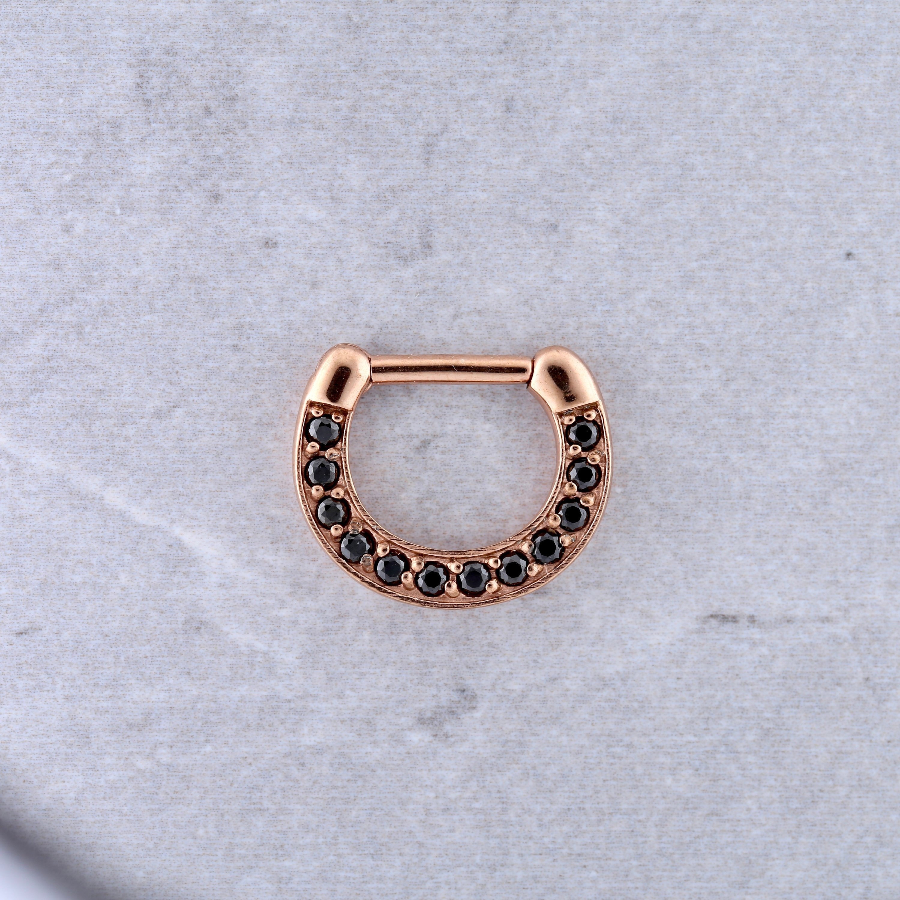 Tabique de oro rosa Daith Piercing Clicker Hinged Nose Ring - Etsy España