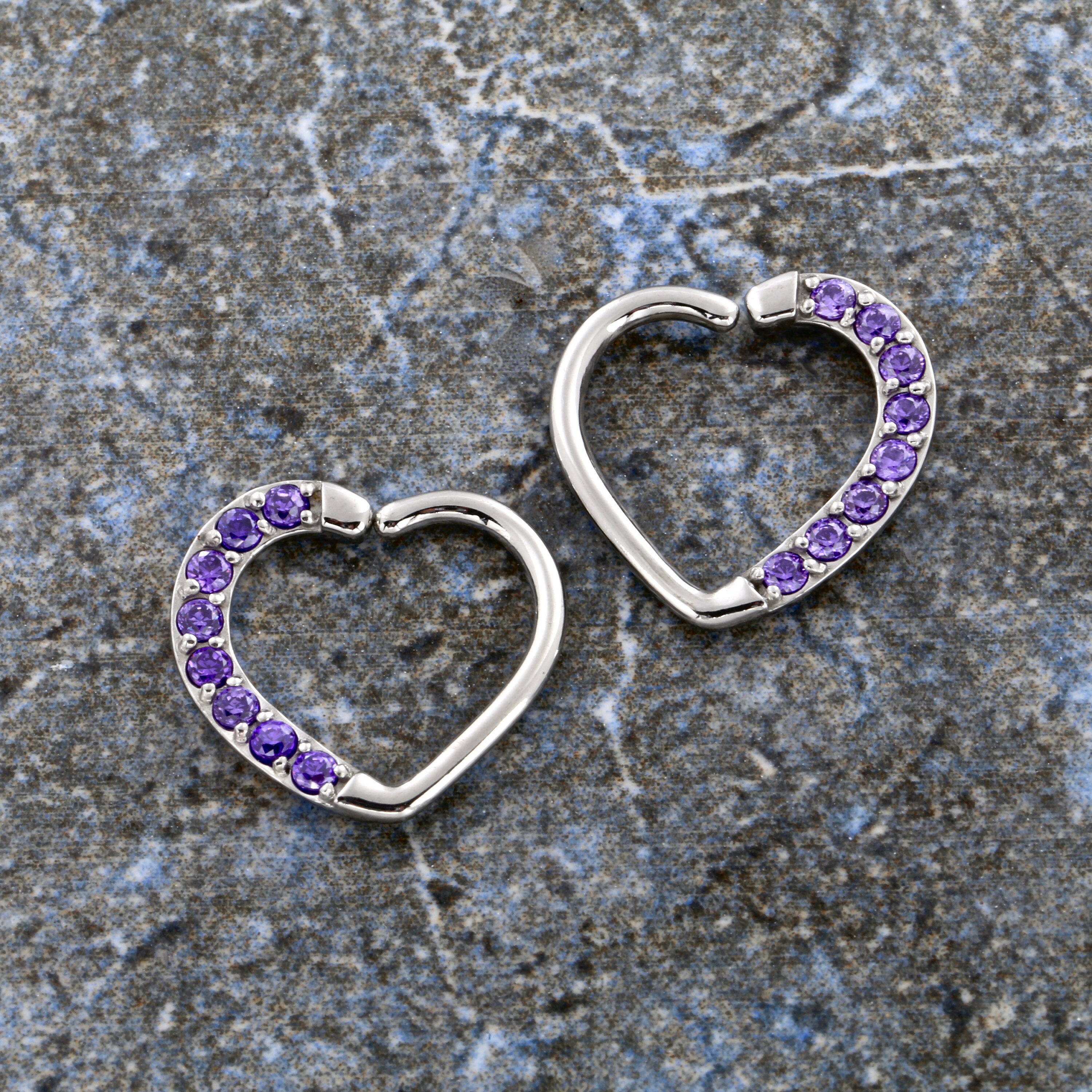 Bendable Heart Daith Piercing Jewelry With Violet Purple - Etsy