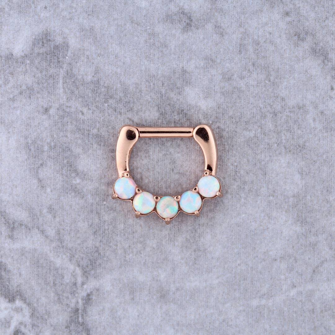 Septum de oro rosa, Daith Piercing Clicker con bisagras anillo de la ...