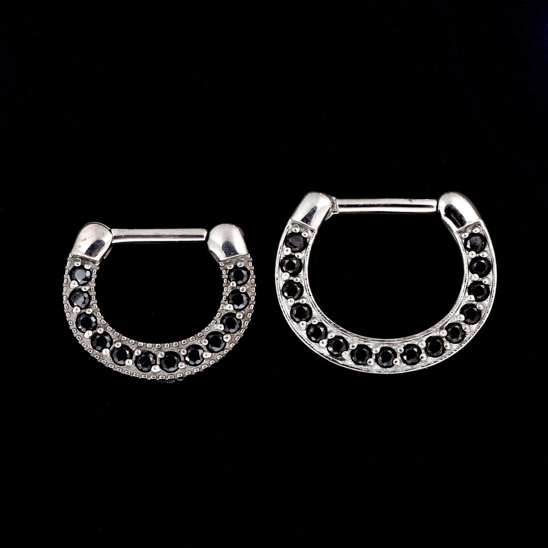 Septum Clicker Ring Daith Clicker Ring Jewelry Set With Black - Etsy