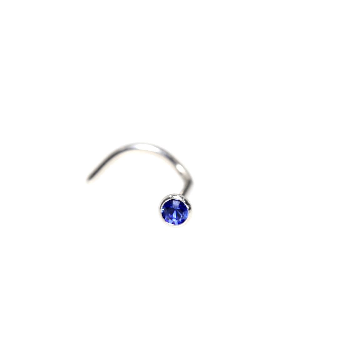 Tiny Sapphire Blue Swarovski Crystal Nose Ring - Surgical Steel - Etsy