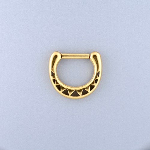 Double Septum Ring Crescent Moon Hoop Daith Hoop Hinged - Etsy