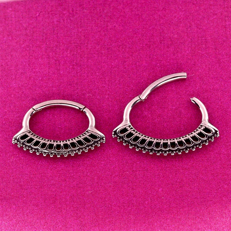 Septum Clicker Ring Daith Piercing Jewelry 316L Surgical | Etsy