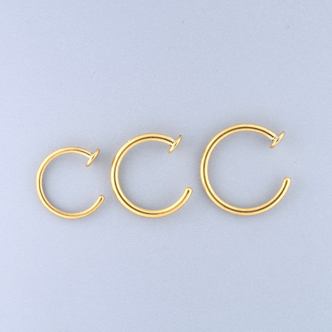 Gold Nose Ring Stopper Nose Hoop Nose Nostril Ring Piercing Jewelry PVD ...
