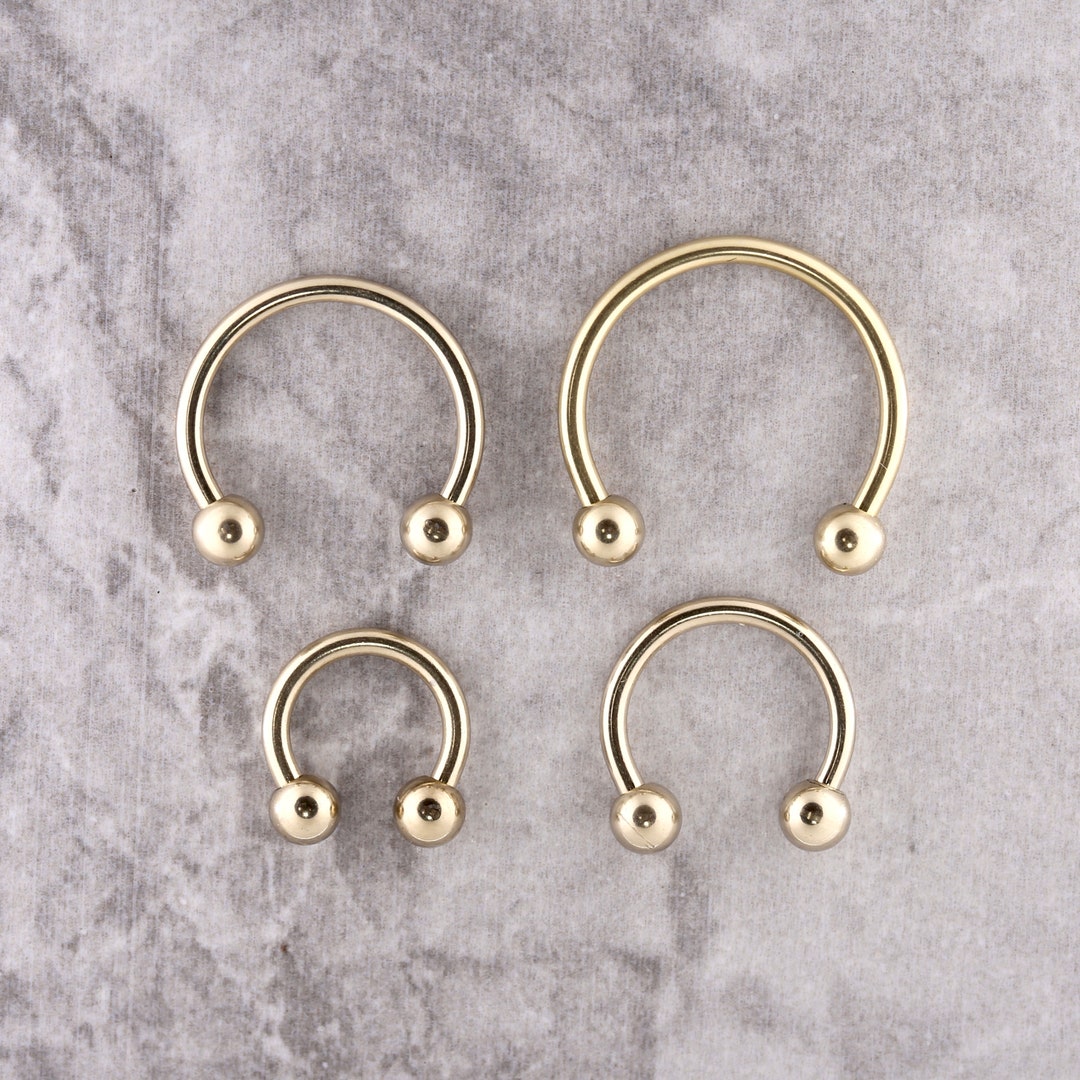 Gold Daith Ring – 16g Surgical Steel Septum Jewelry, 3mm Ball Barbell ...