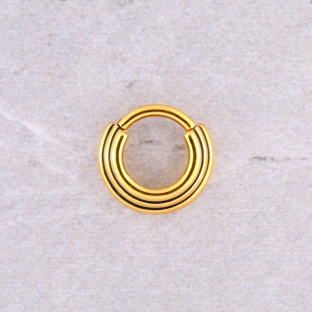 Gold Daith Piercing Hinged Clicker, Gold PVD Over Surgical Steel 16G ...