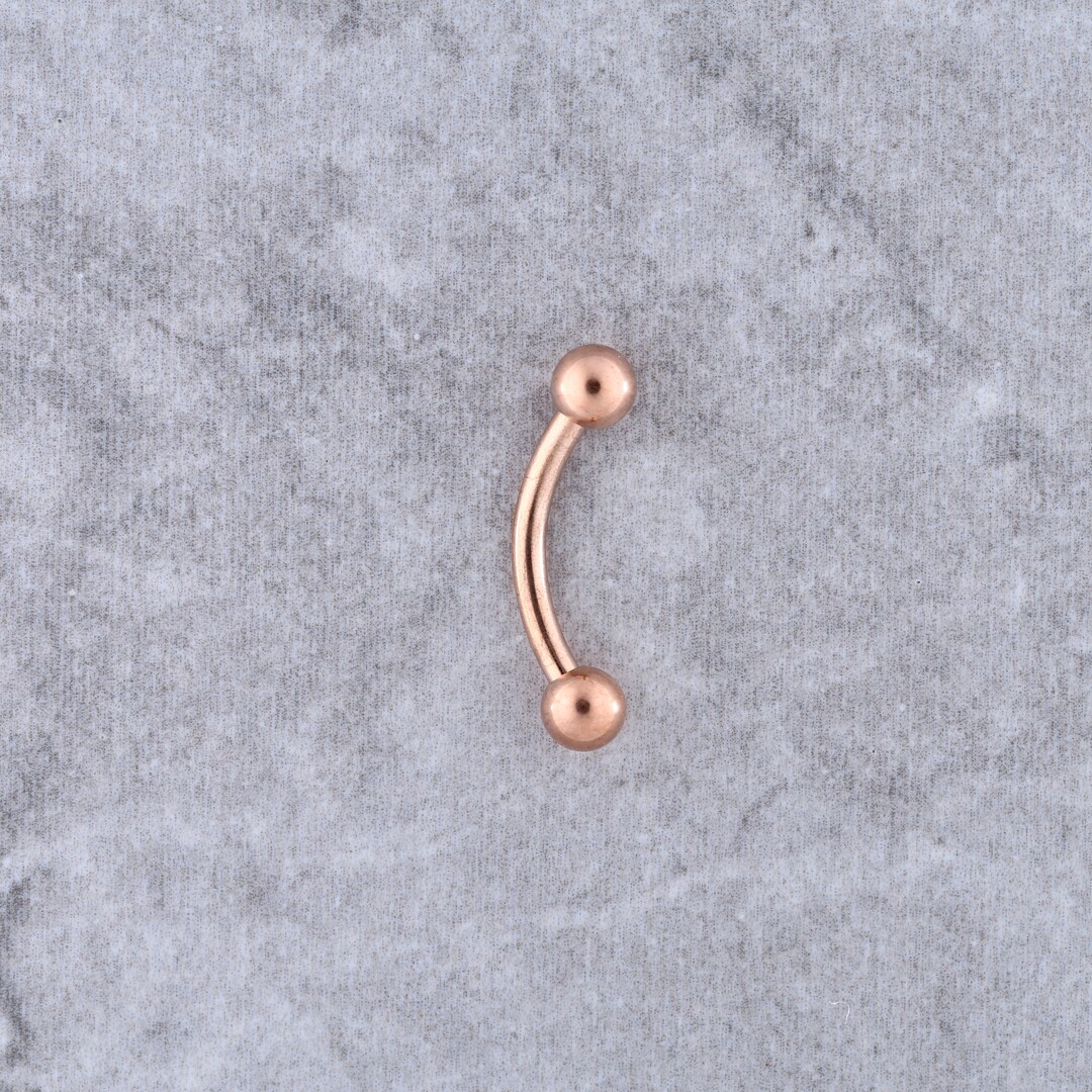 Rose Gold Rook Piercing, Daith Jewelry, Eyebrow Ring PVD Over Surgical ...