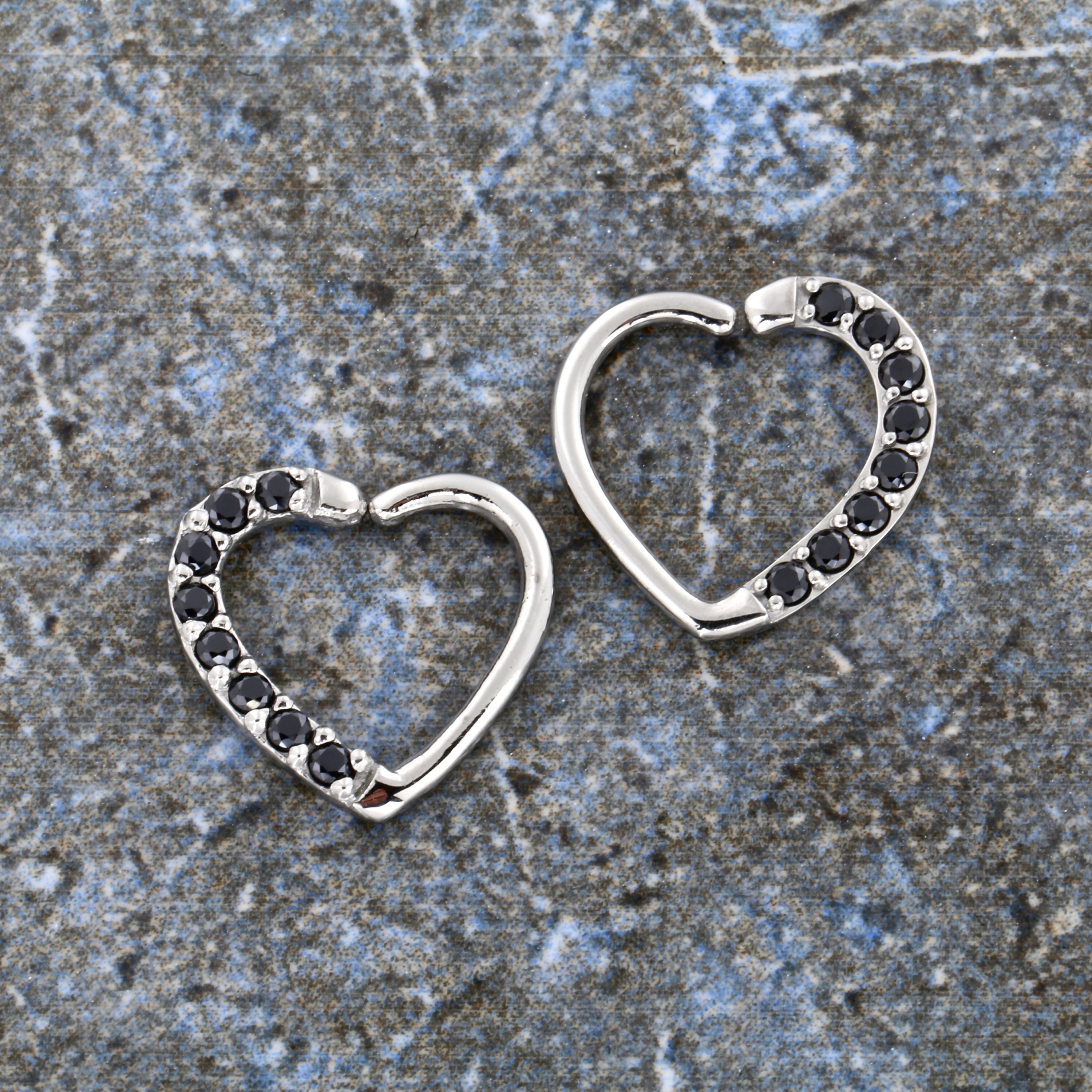 Bendable Heart Daith Piercing Jewelry With Black Swarovski - Etsy UK